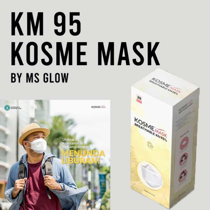 Jual Maske Kosme KM95 Breathable Mask Hitam Putih Warna Color Kosmemask ...