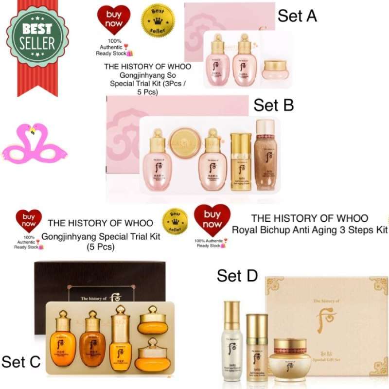 Promo THE HISTORY OF WHOO Royal Bichup Anti Aging 3 Steps Mini Kit ...