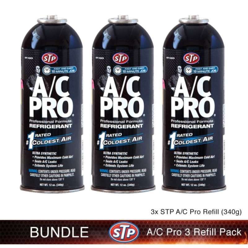 Promo STP [BUNDLE] A/C AC PRO REFRIGERANT FREON R-134A R134A 3 REFILL ...