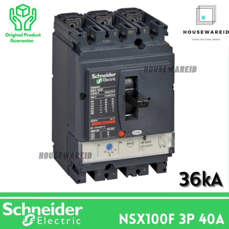Jual Mccb 3 Phase 40 Ampere 3p 40a Breaker Schneider Nsx100f Tm40d Original Di Seller Listrica ...