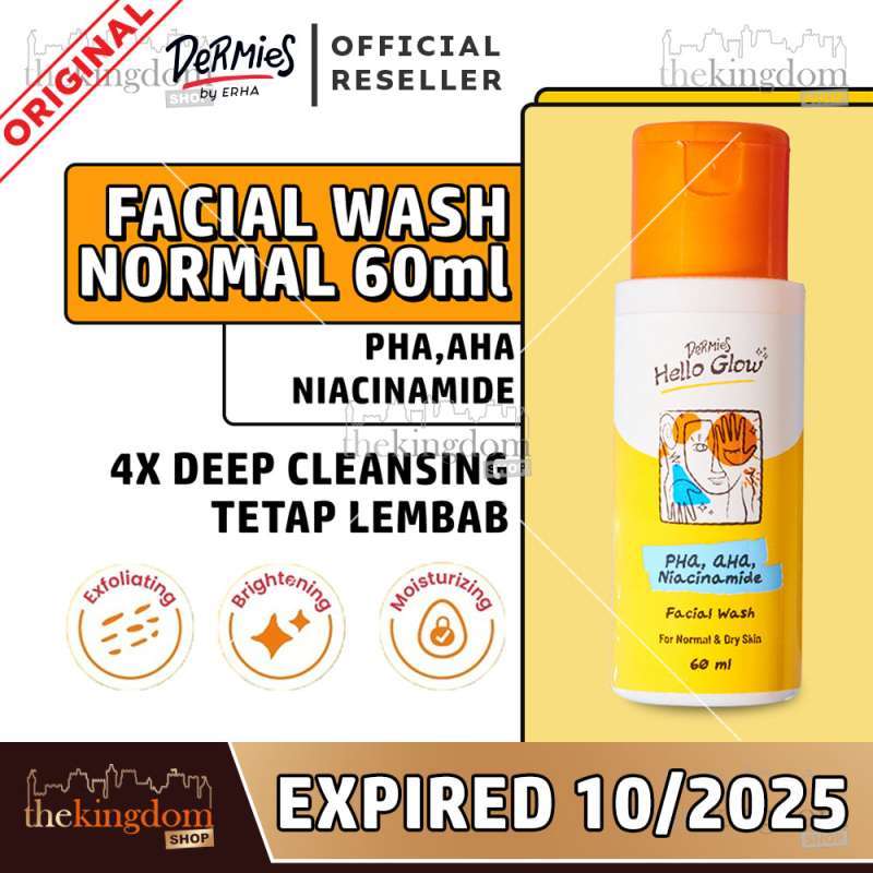 Promo Dermies Hello Glow Facial Wash Normal & Dry 60ml Sabun Wajah ...
