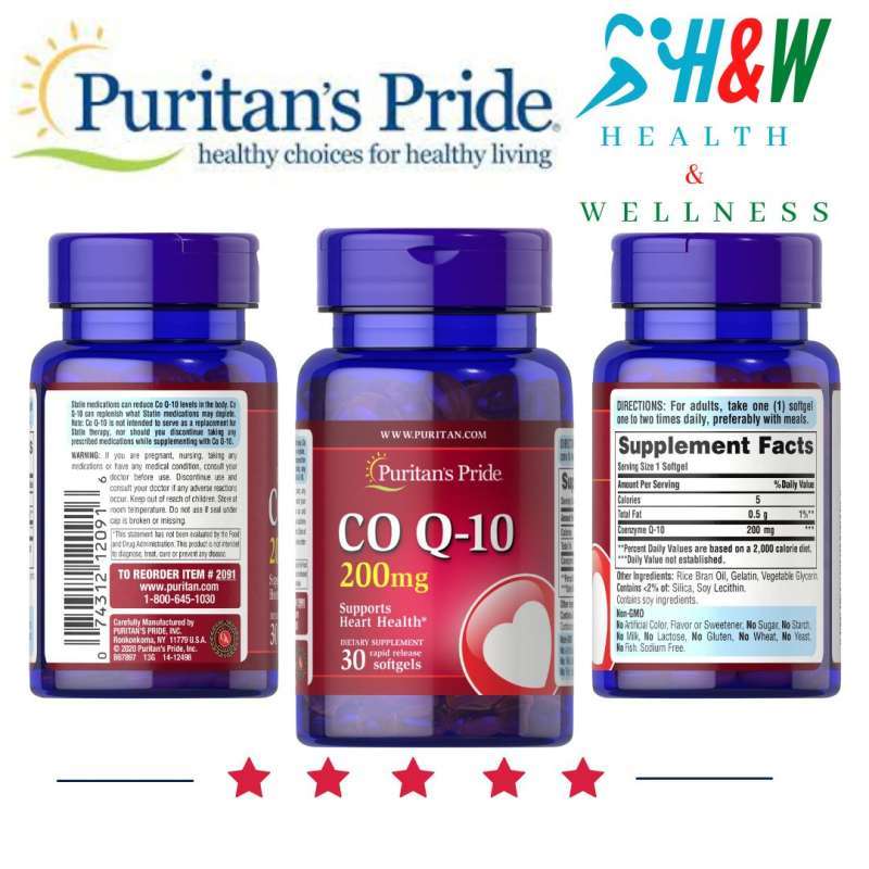 Jual Vitamin Puritan Q-SORB™ Co Q-10 200 mg 30 Rapid Release Softgels untuk kesehatan jantung di ...