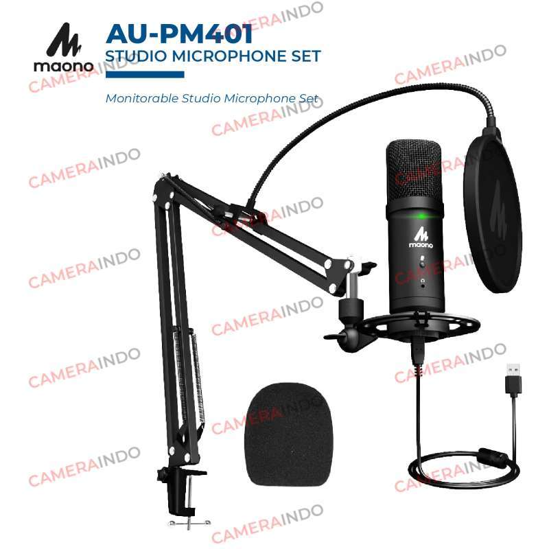 Jual Paket Maono Au-pm401 USB Condenser Mic With Studio Arm Stand Di ...