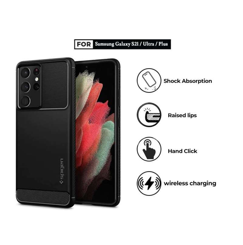 Promo Case Samsung Galaxy S21 Ultra Plus Spigen Rugged Armor Carbon Casing Diskon 12% di Seller ...