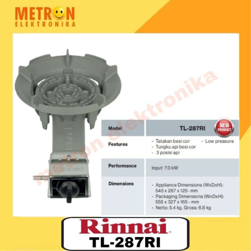 Jual Rinnai Tl 287 Ri - Cast Iron Gas Cooker Low Pressure Di Seller ...