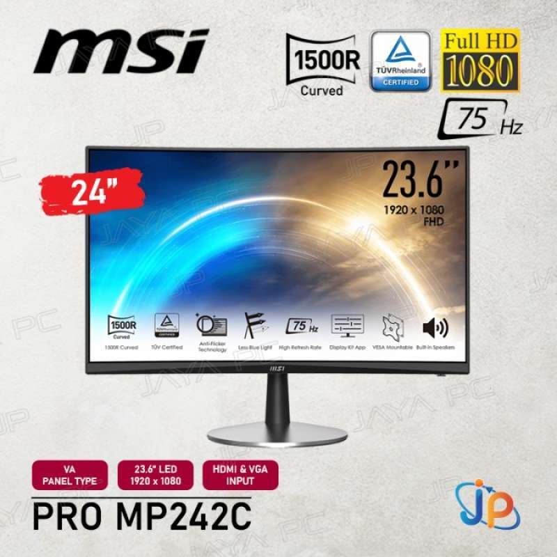 Promo Monitor MSI LED PRO MP242C - Curved Full HD 24 Inch Diskon 23% di ...