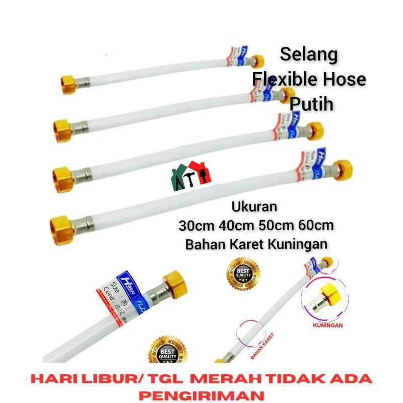 Jual Selang Flexibel Pvc Putih Slang Flexible Keran Air Toilet Wc ...