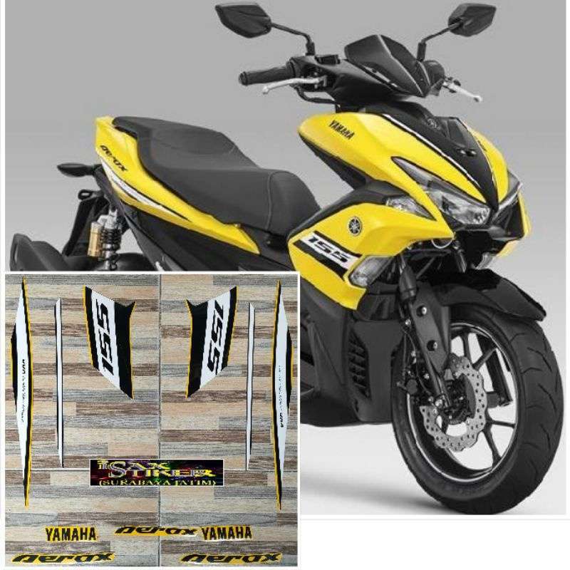 Promo striping original Yamaha aerox vva 155 kuning tahun 2018 2019 ...