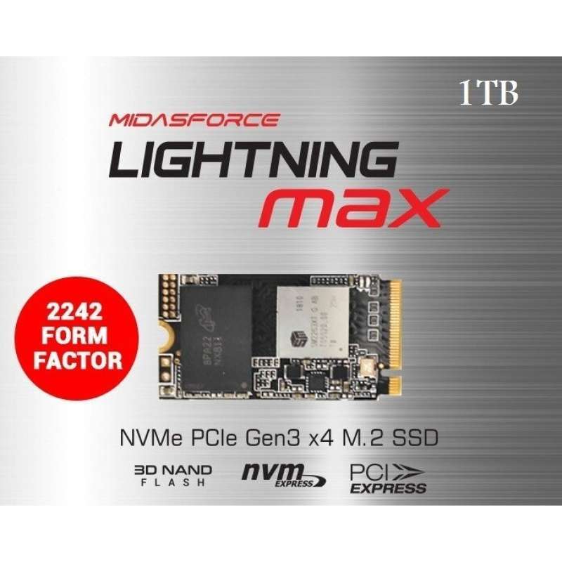 Jual SSD MIDASFORCE LIGHTNING MAX NVME PCLE GEN3 X4 M.2 1TB(2242) di ...