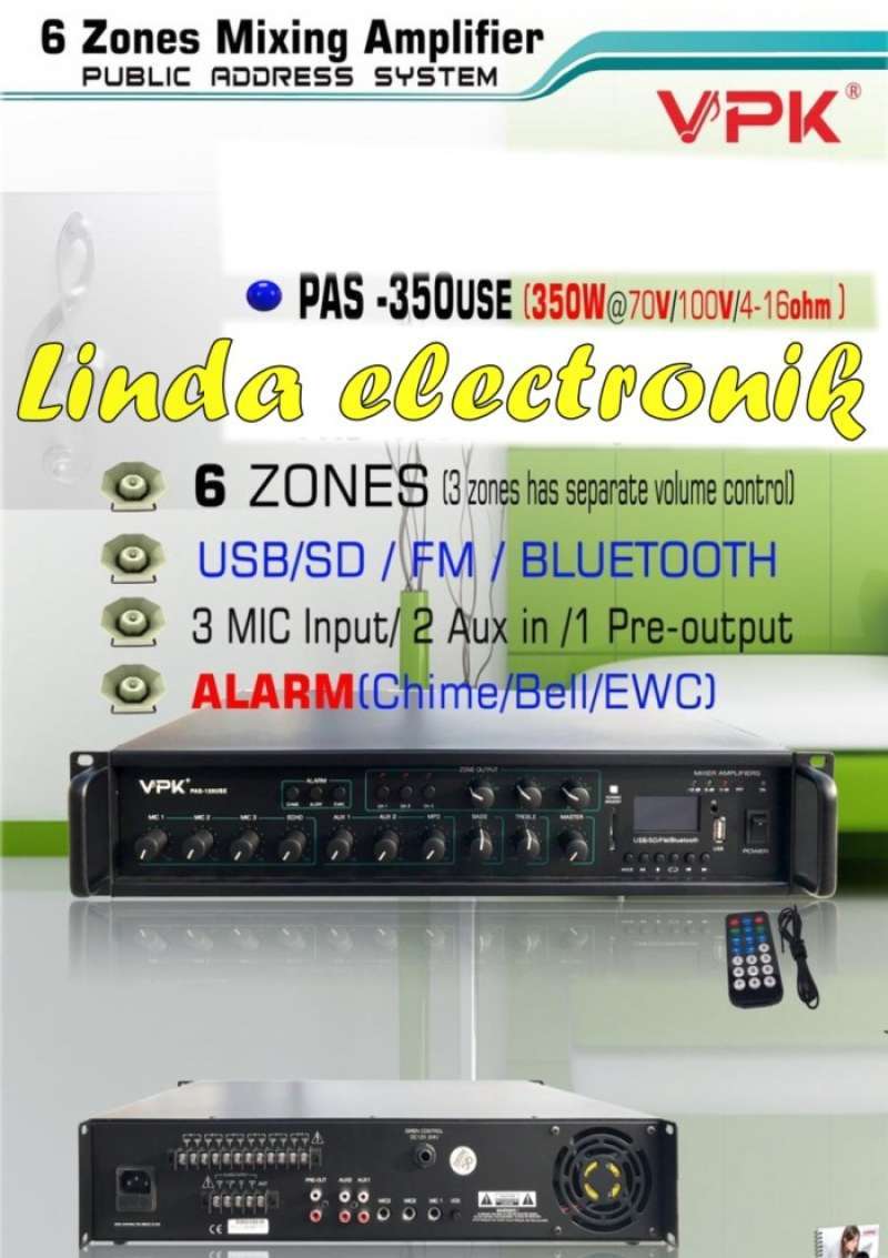 Promo ampli vpk pas350use 350watt 6 zones amplifier vpk pas 350use ...
