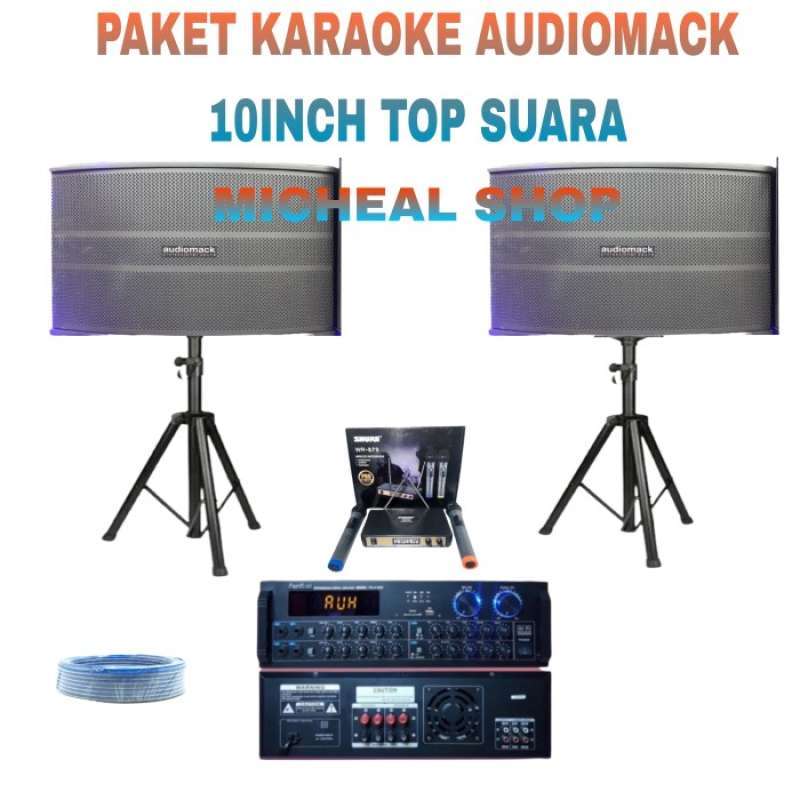 Promo PAKET SOUND SYSTEM KARAOKE AUDIOMACK 10INCH +AMPLIFIER BLUETOOTH ...