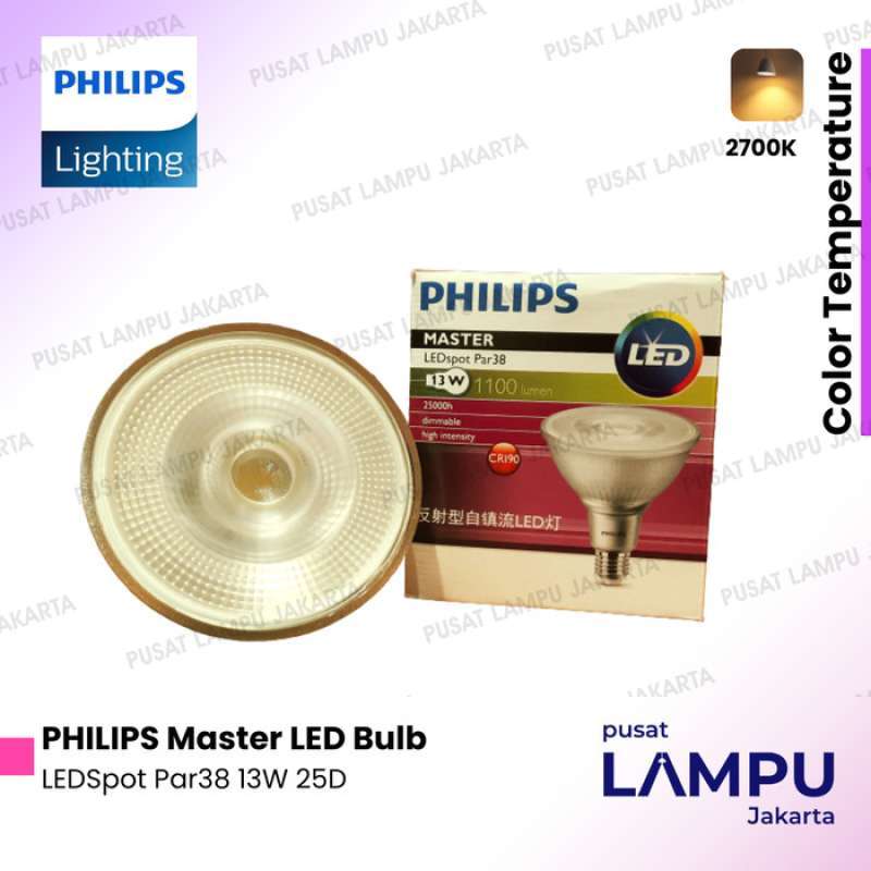 Promo PHILIPS Master LED Spot Par38 13watt 2700k 25degree dimmable ...