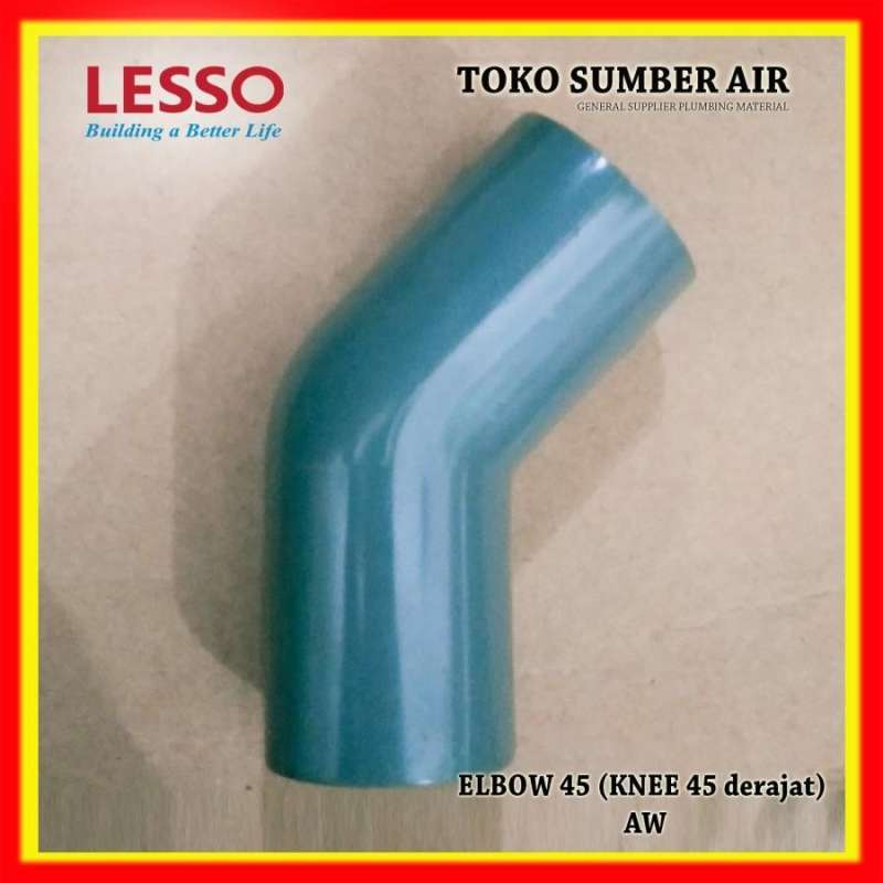 Promo Pvc 45 Derajat Elbow /knee 1/2 Inch - Aw 45 - Merk Lesso Diskon ...