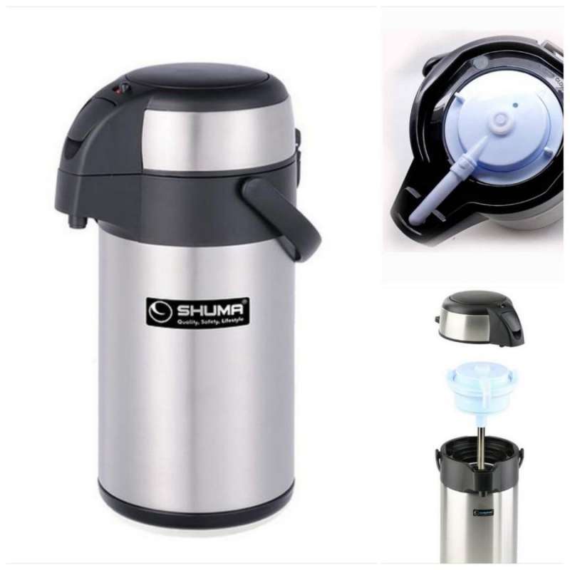 Jual SHUMA TERMOS POMPA HOT & COLD VACUUM AIRPOT 2 LITER 2,5 LITER 3 ...