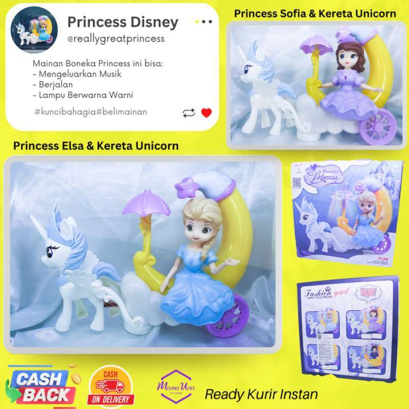 Promo SISTAR - Boneka Putri Elsa & Sofia Naik Kereta Kuda Diskon 23% di Seller Marimain Store ...