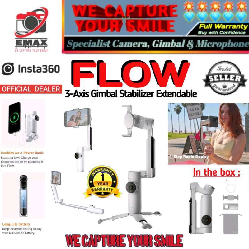 Jual Insta360 Flow 3-axis Ai Auto Gimbal Stabilizer Smartphone ...