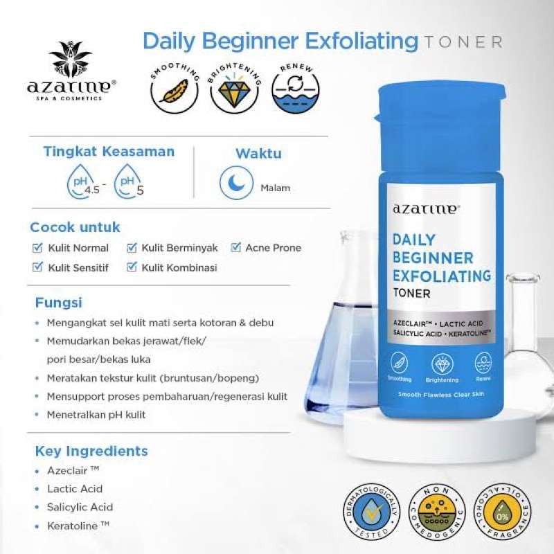 Promo Azarine Face Toner Series - Biru Tua Diskon 2% Di Seller Cax Mart ...