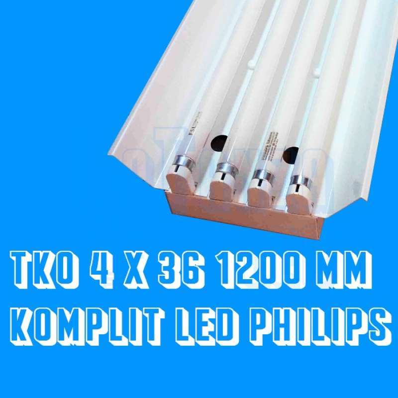 Promo Kap Lampu Tko Led 4X36 120Cm Kap Tko Tl 4X16 Philips Komplit ...