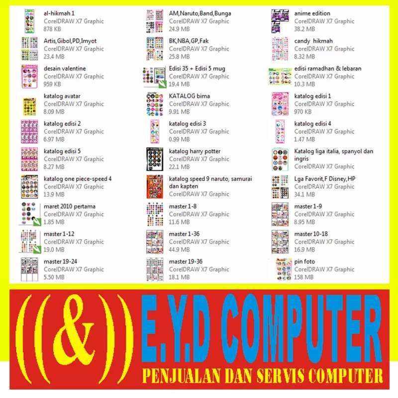 Jual Desain Pin Format Cdr Coreldraw Karakter Koleksi Template Design Grafis Usaha Percetakan ...