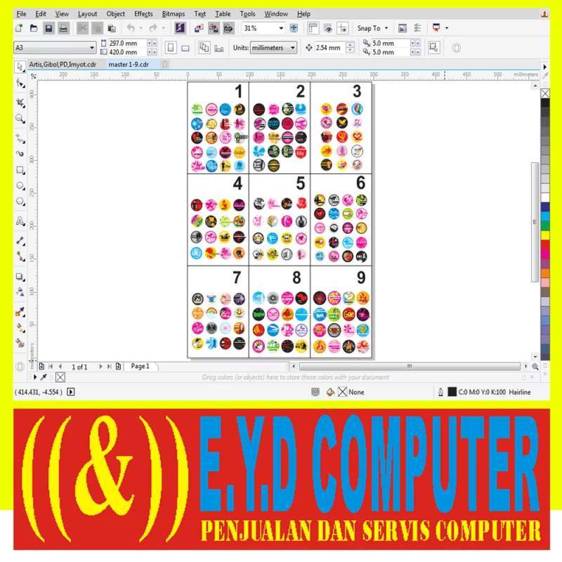 Jual Desain Pin Format Cdr Coreldraw Karakter Koleksi Template Design Grafis Usaha Percetakan ...