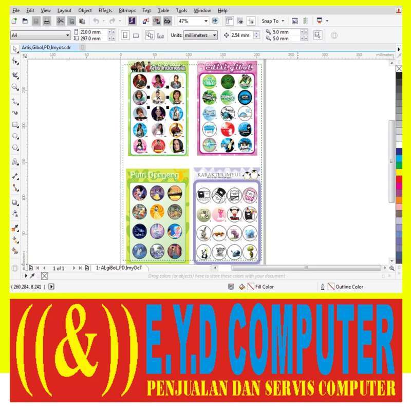 Jual Desain Pin Format Cdr Coreldraw Karakter Koleksi Template Design ...