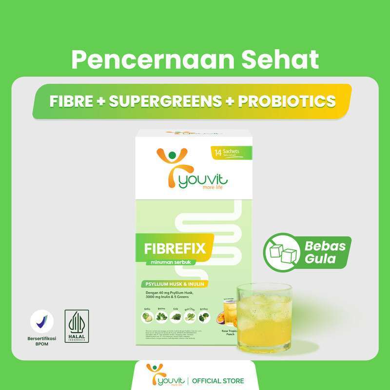 Promo Minuman Serbuk Fiber | Youvit FibreFix Drink dengan Psyllium Husk ...