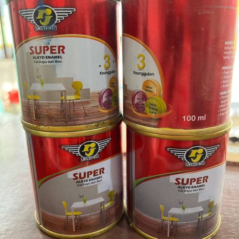 Jual Cat Minyak Kayu Besi Rj London Bagus Super Putih / Hitam / Hitam ...