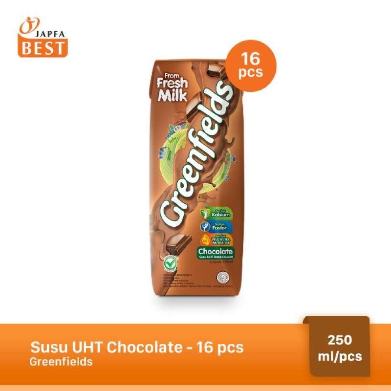 Promo Susu Greenfields UHT Chocolate 250 ml - Isi 16 pcs - 100% Fresh ...