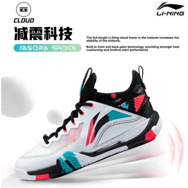 Jual New Sepatu Badminton Lining Saga 2 / Ii Pro Ayat003 White Black ...