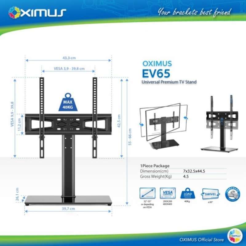 Promo Universal Premium Tv Stand 32 - 55 Oximus Ev65 / Ev-65 Tilt Diskon 13% di Seller HaveArt ...
