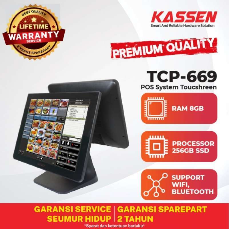 Jual Mesin Kasir Touchscreen + Dual Display 15 8Gb Kassen Tcp-669 ...