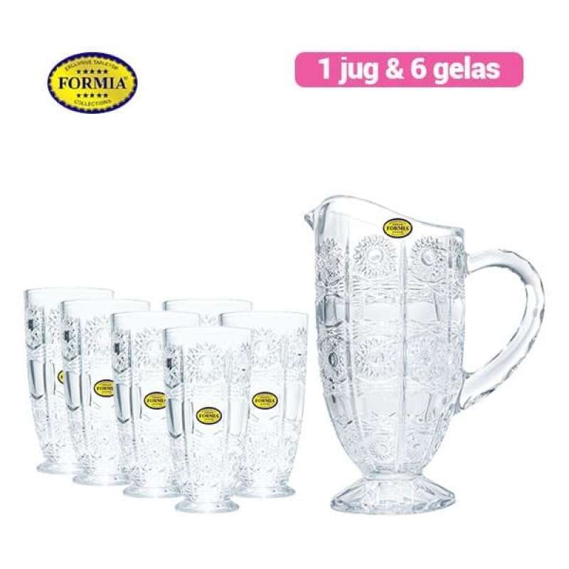 Jual 1 Set Gelas Dan Jug/Pitcher (1 Jug + 6 Gelas) di Seller Indah ...