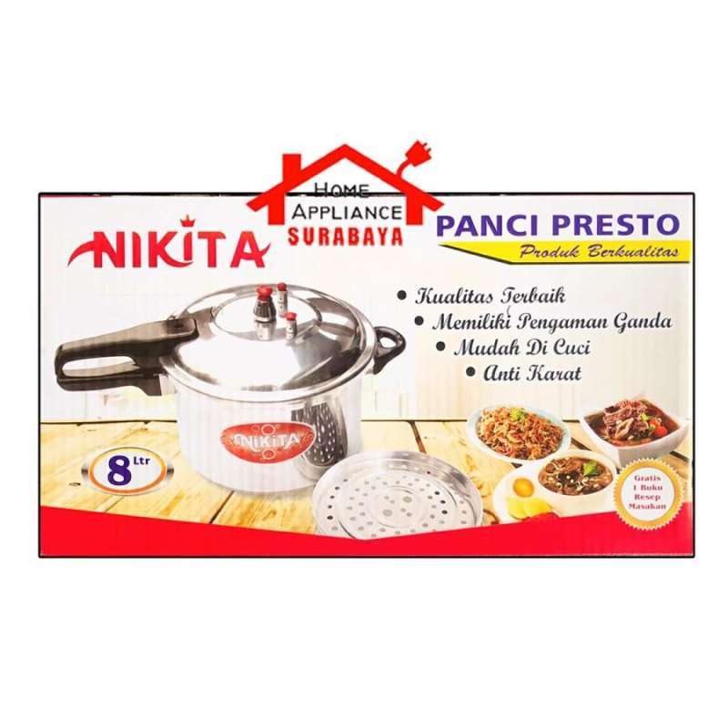 Jual Panci Presto Pressure Cooker Nikita Kapasitas 8 Liter di Seller Home Appliance Surabaya ...