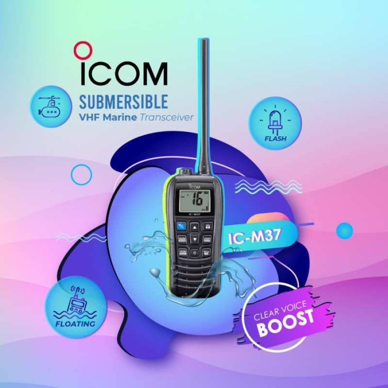 Promo Icom Ic-M37 Ht Marine 6Watt Vhf Ori Garansi Waterproof Floating ...
