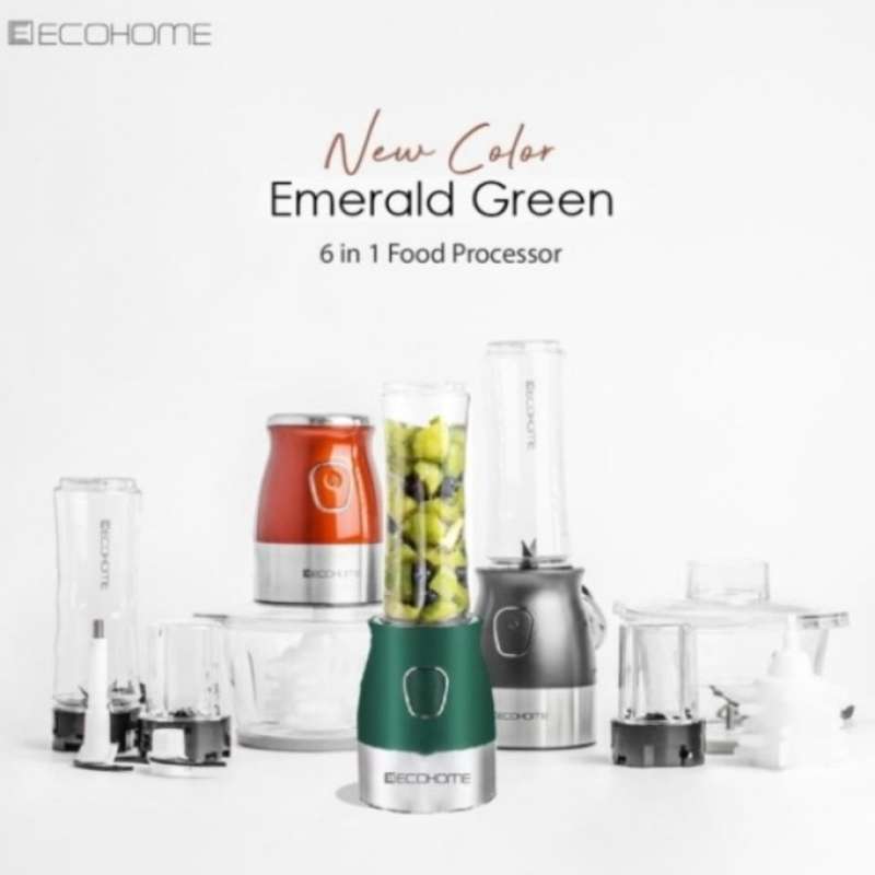 Promo Ecohome Chopper Food Processor 6 In 1 Efp -333 - Emerald Green ...