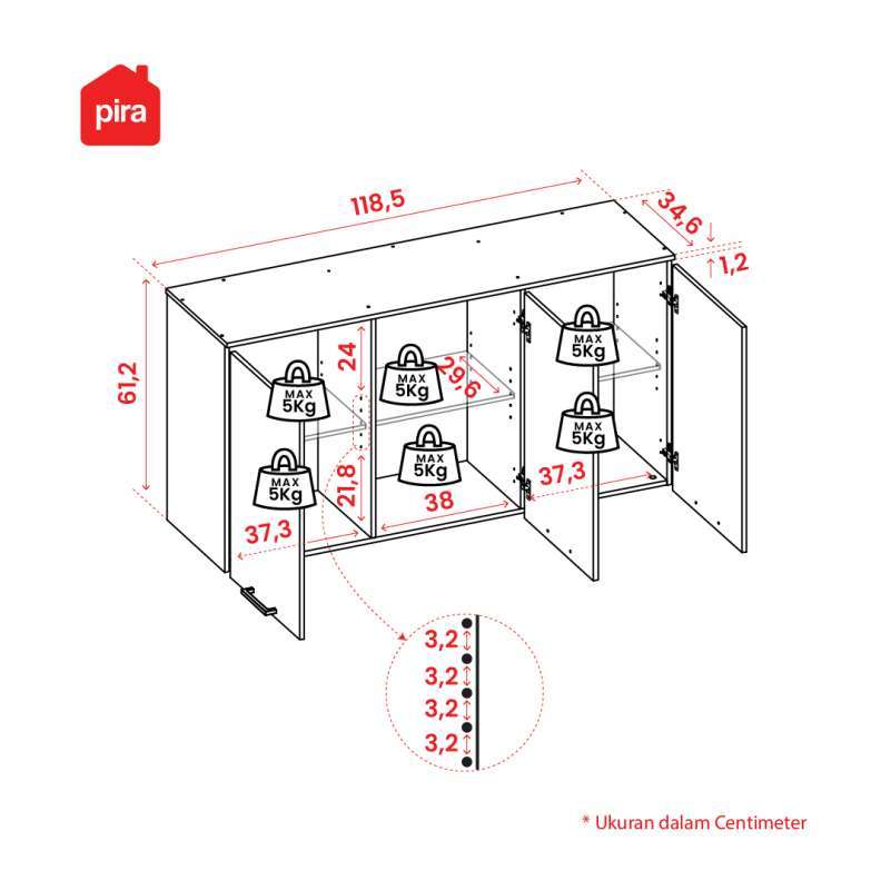 Promo Pira Metropolis Ox - Aruna Kc Wu120 Rak Dapur / Rak Gantung Dapur ...