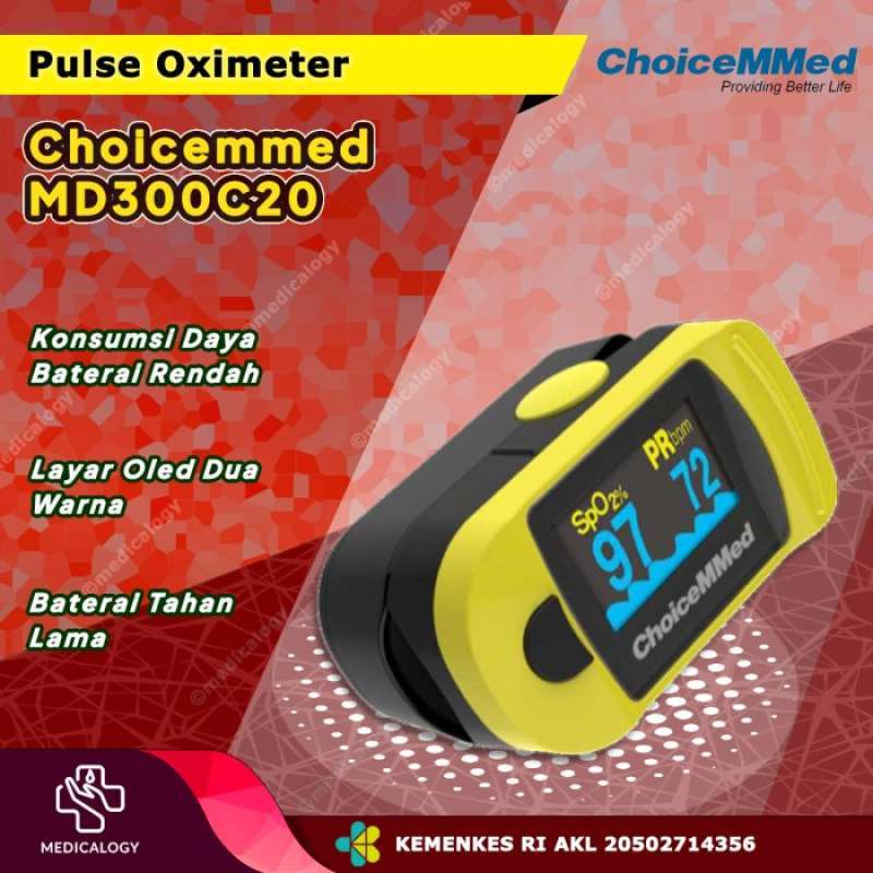 Jual Pulse Oximeter Choicemed C20 Alat Ukur Kadar Oksigen Dalam Darah ...