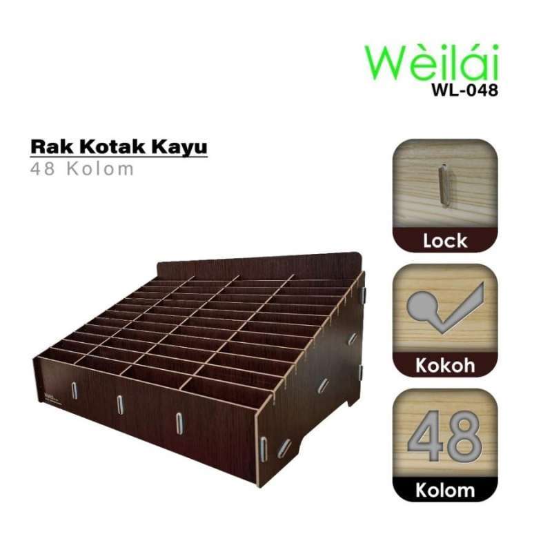Jual Rak Penyimpanan Sparepart HP Di Meja Kerja Model Kayu 48 Sekat ...