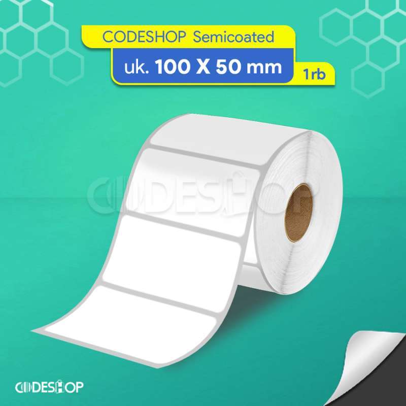 Jual Codeshop Stiker Label Core 1 100 X 50 Mm 1 Line Semicoated 1000 ...