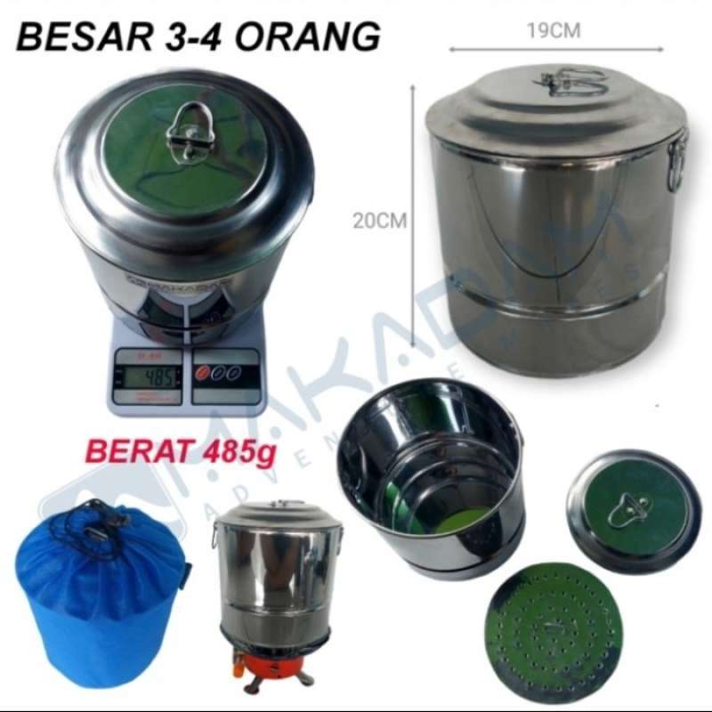 Jual nesting kukus nasi langseng camping tebal di Seller Thalassaa Shop ...