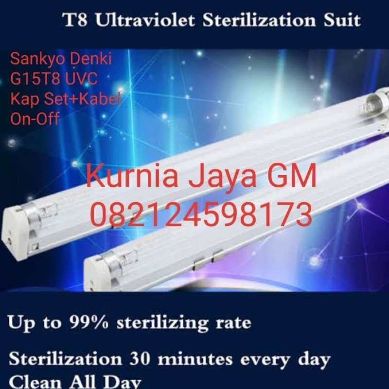 Promo Sankyo Denki Lampu UVC Kuman 15 watt T8 (UV Germicidal) KAP Kabel Set - Multicolor Diskon ...