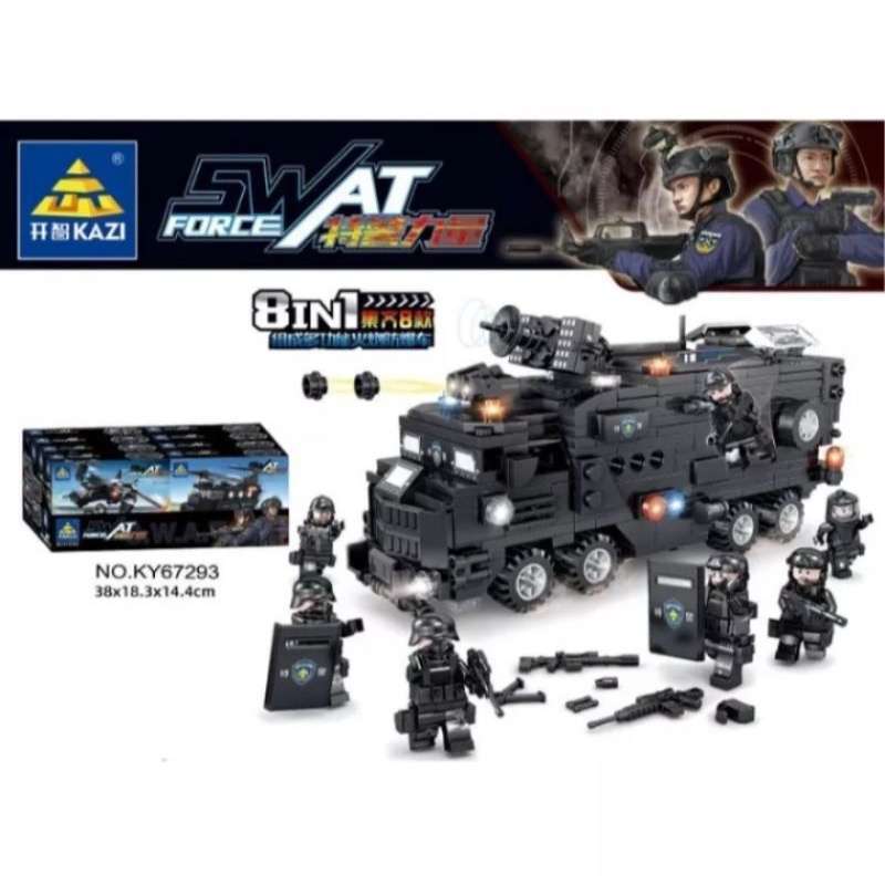 Jual Mainan Balok Edukasi Tentara Swat Army Tank Jeep Pesawat Mobil - 3 Di Seller Vino Toys ...