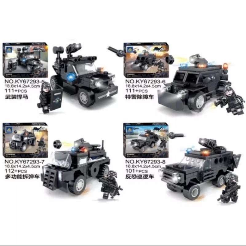 Jual Mainan Balok Edukasi Tentara Swat Army Tank Jeep Pesawat Mobil - 1 Di Seller Vino Toys ...