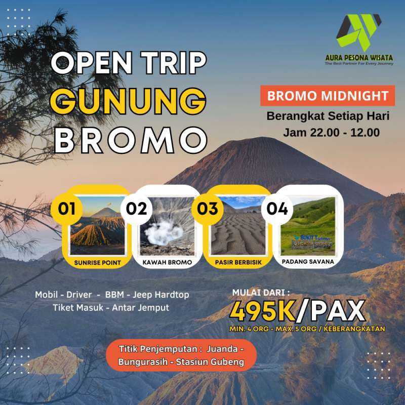Jual Open Trip Gunung Bromo Midnight di Seller Aura Pesona Wisata ...