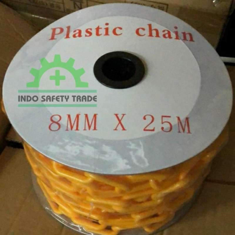 Promo Rantai Plastik/Plastic Chain 8Mm X 25 Meter (Merah,Kuning)Safety ...