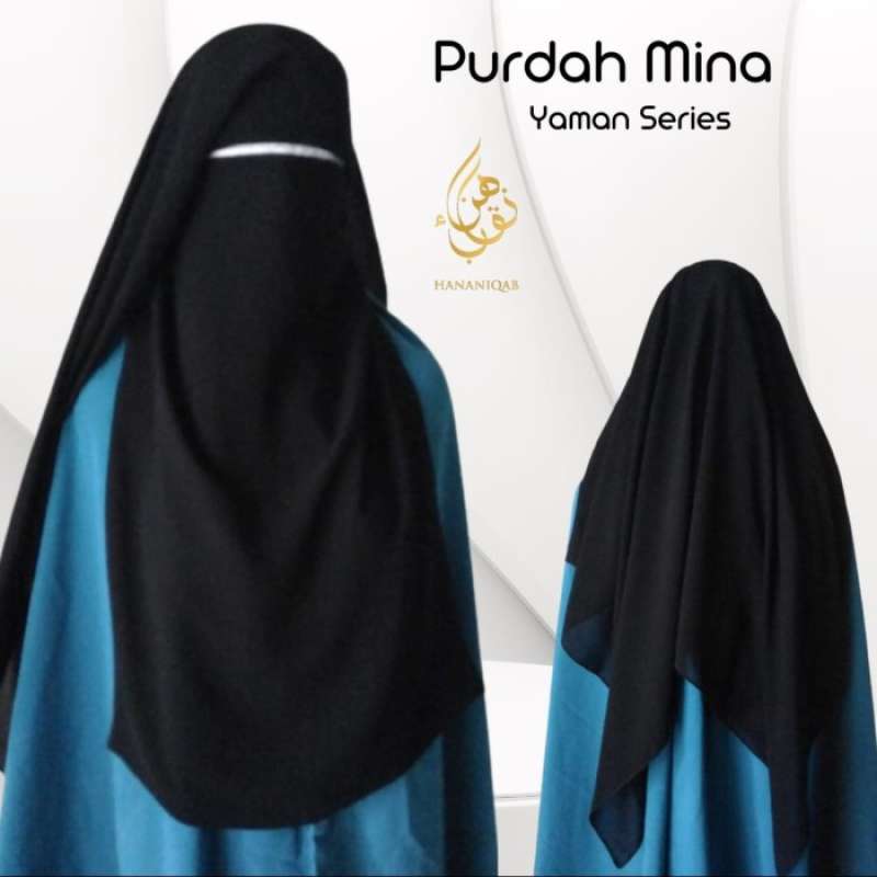 Promo Cadar Niqab Purdah Yaman Hitam Layer Kotak Sifon Silky ...