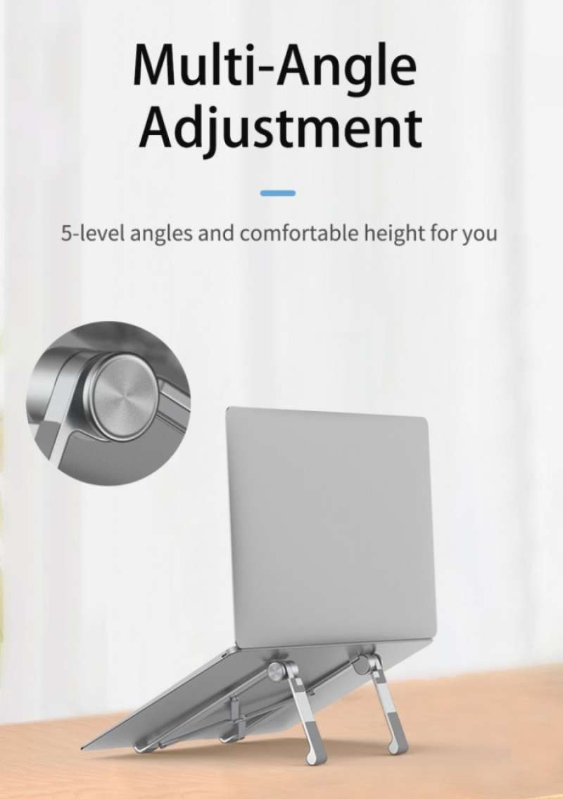 Jual WIWU S600 - Ergonomic Aluminium Alloy Adjustable Folding Laptop Stand di Seller Eunoia Shop ...