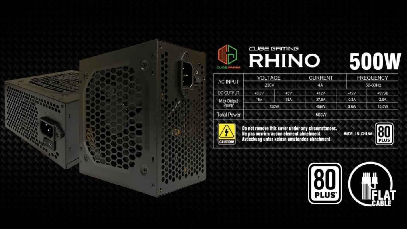 Promo Cube Gaming Rhino 500w / Psu 500w - 80+ White Flat Cable Diskon 10% Di Seller ...