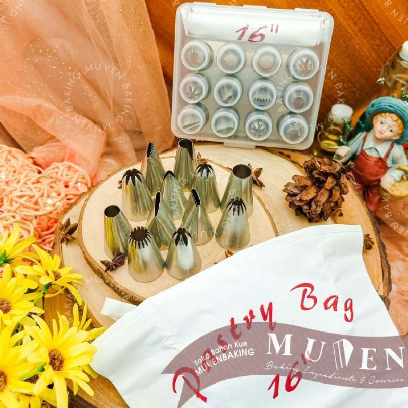 Promo SAN NENG LARGE PASTRY TIPS SET 12 PCS / SPUIT PIPING ICING ...