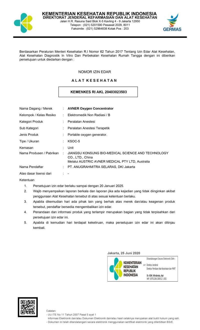 Jual Avner - Oxygen Concentrator 5 Liter Ksoc-5 | Tabung Oksigen Elektrik Di Seller Inti Medika ...